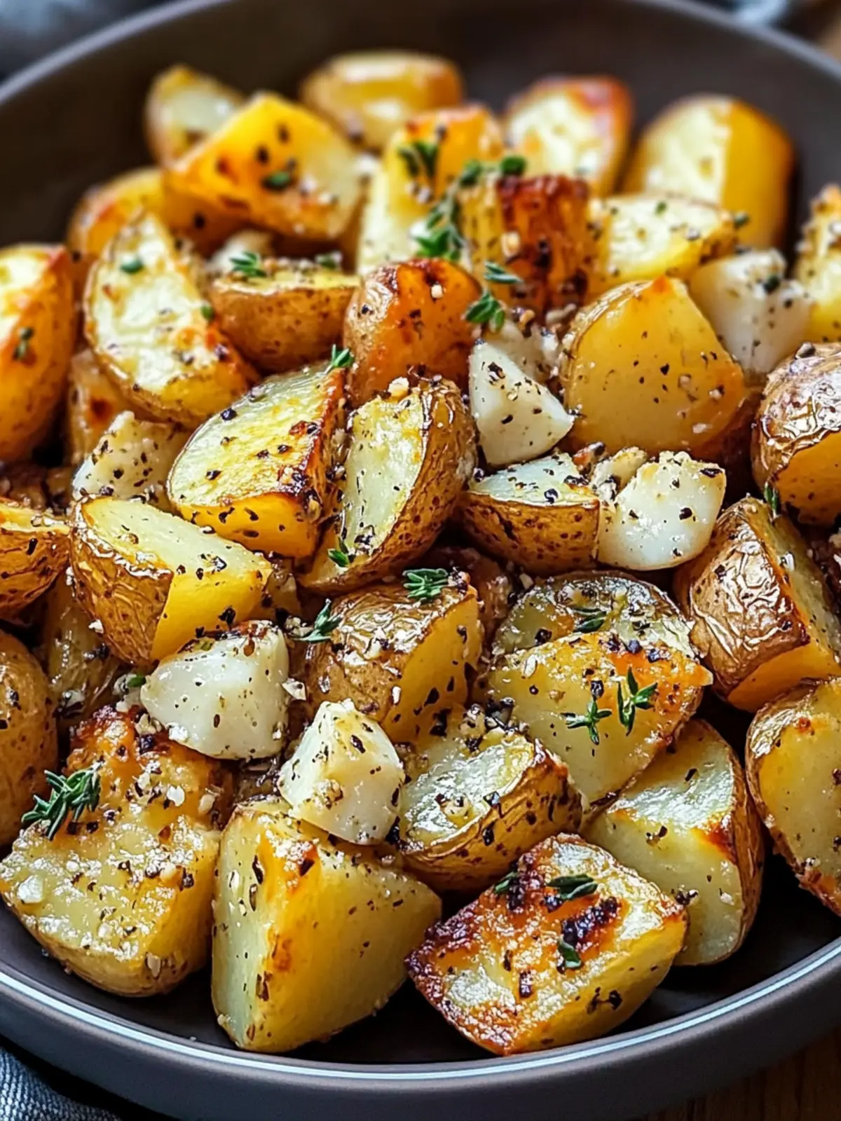 Easy Savory Garlic Roasted Potatoes with Creamy Feta Bliss