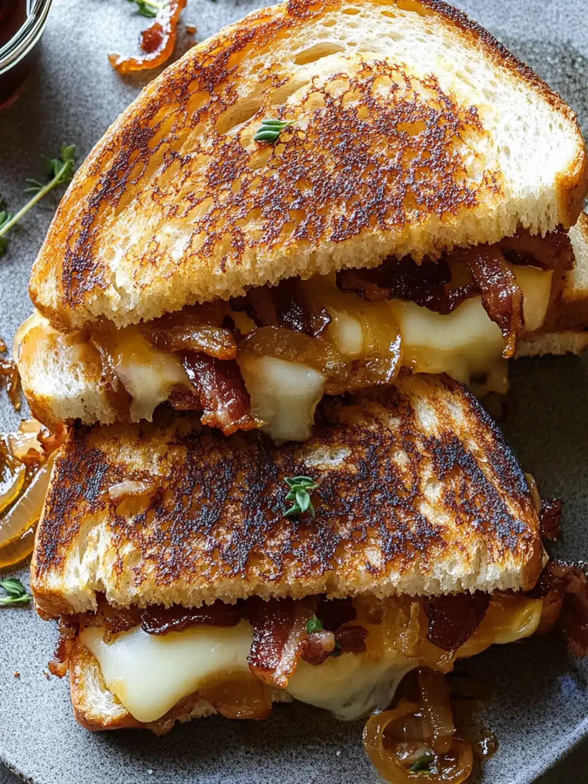 Ultimate Bacon and Caramelized Onion Grilled Cheese Sandwiches