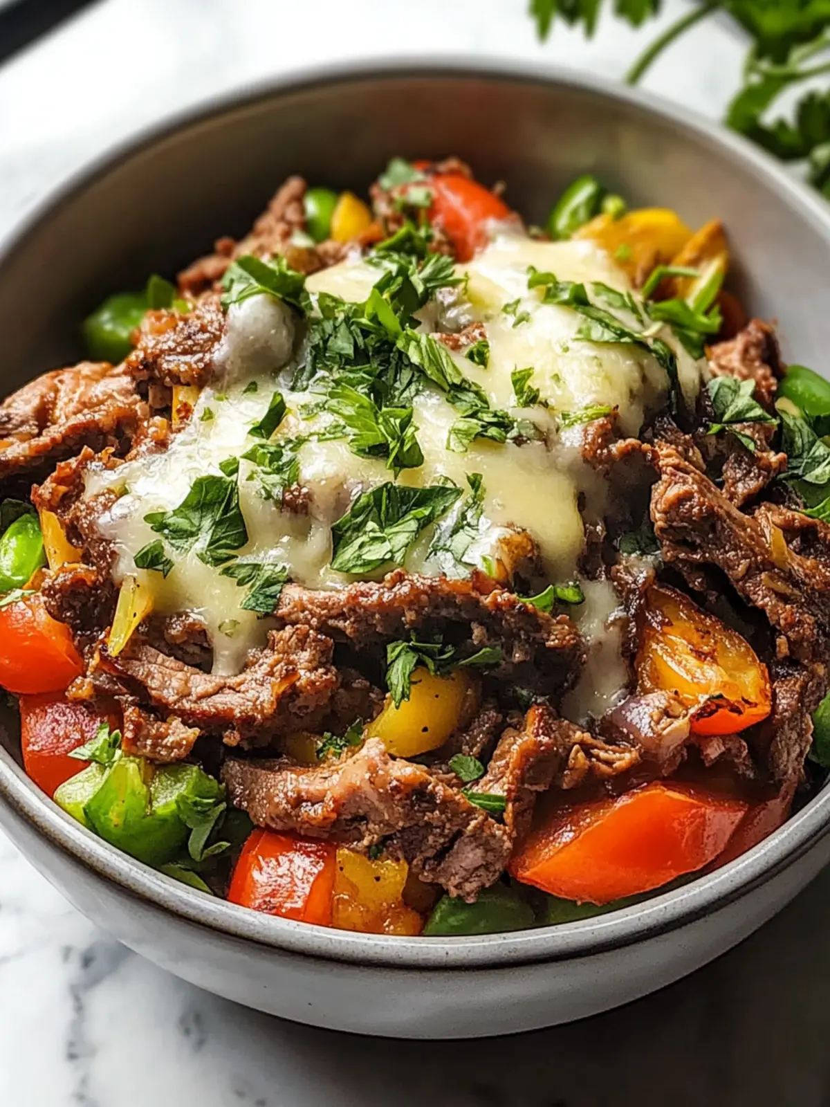 Irresistible Keto Philly Cheesesteak Bowls in 25 Minutes