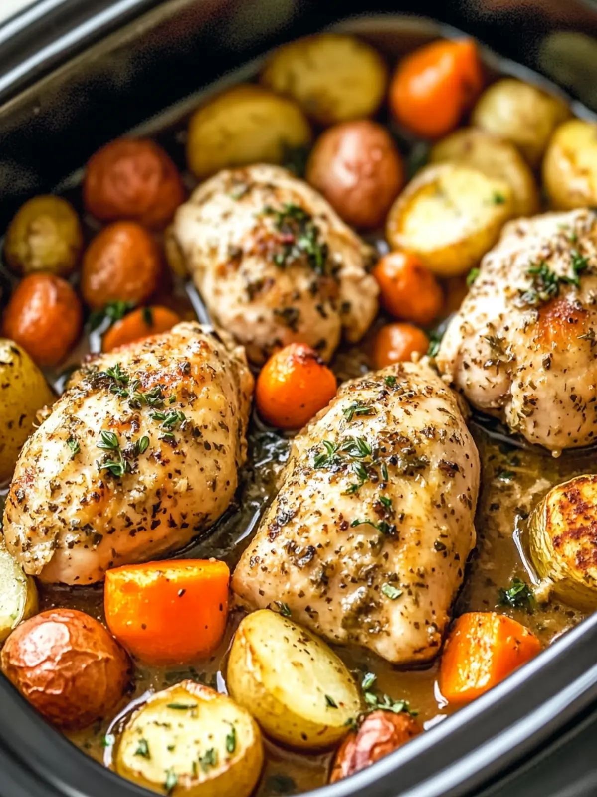 Ultimate Easy Crockpot Garlic Herb Chicken & Veggies Recipe